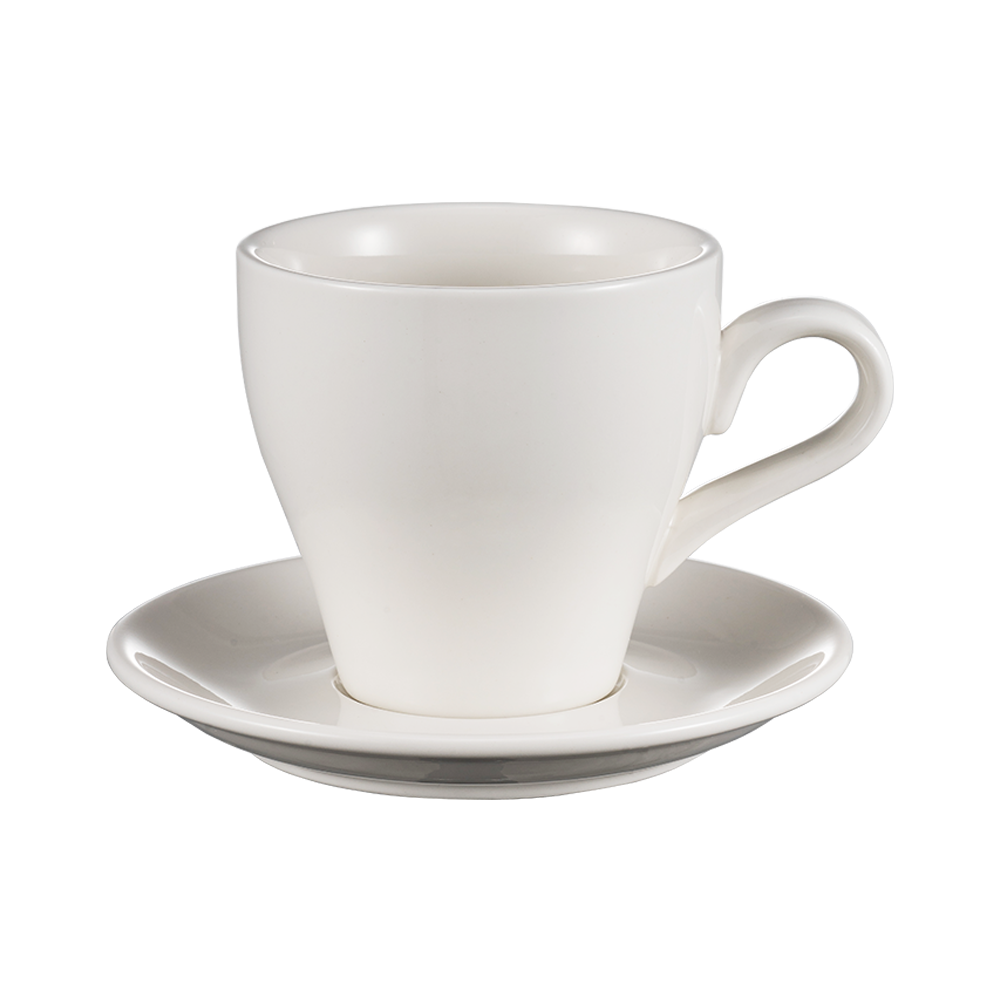 I.XXI Tulip Coffee Cup with Saucer 280ml, White – ECS Coffee